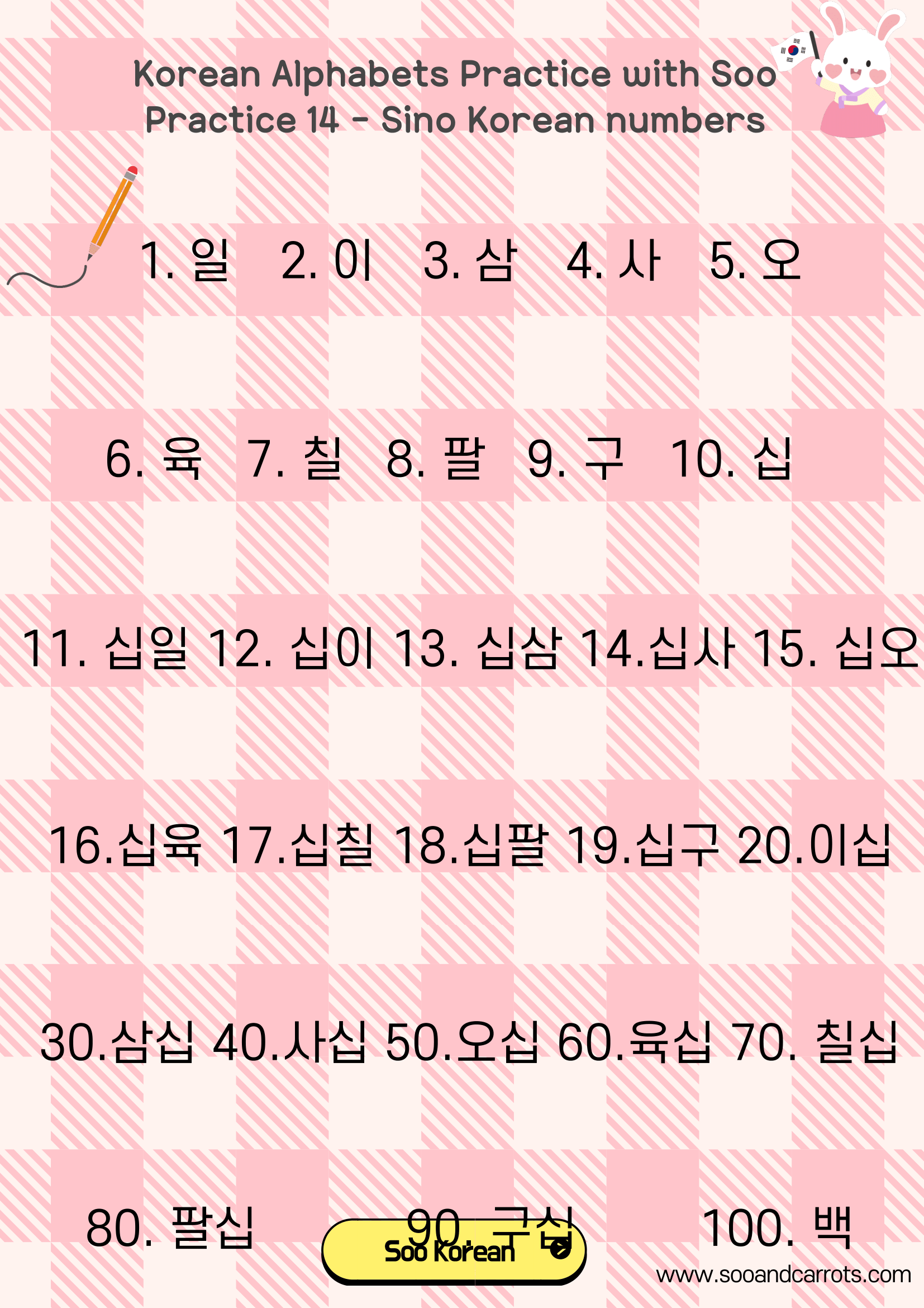 Korean Alphabet Practice - Soo and Carrots - Free PDF – SooandCarrots