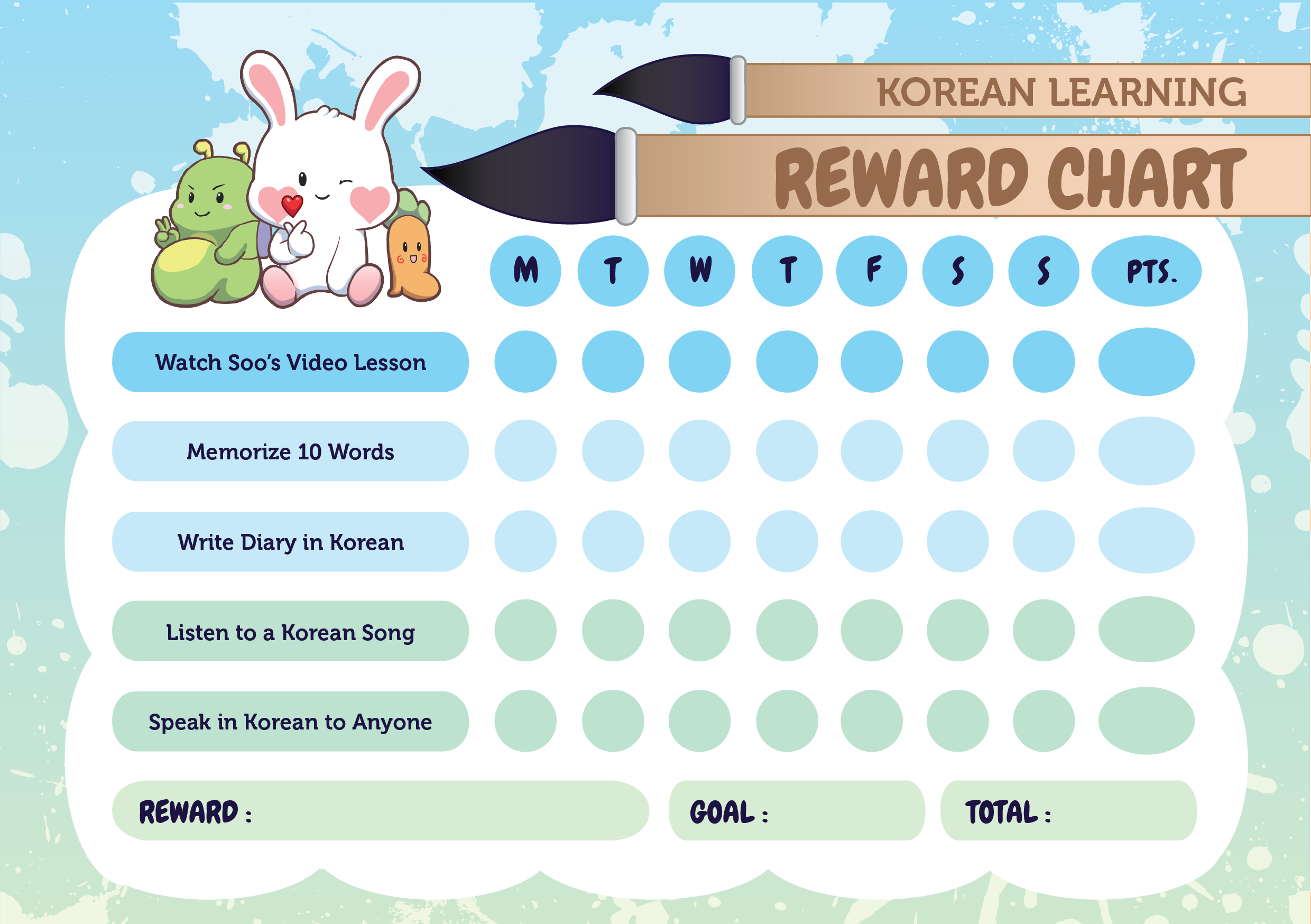 Korean Study Reward Chart - With Love From Korea – SooandCarrots